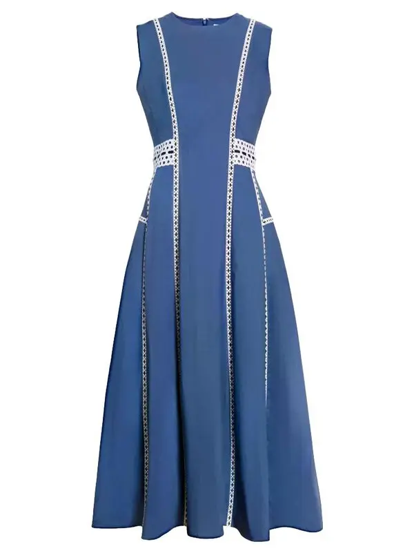 Tanya Taylor Solane Paneled Cutout Dress - Blue