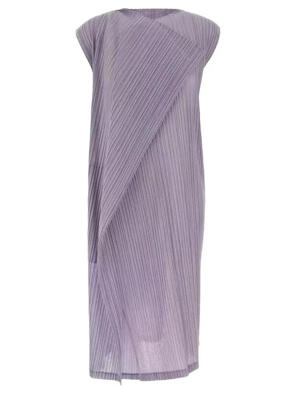 Issey Miyake Pleated Midi Dress - Purple