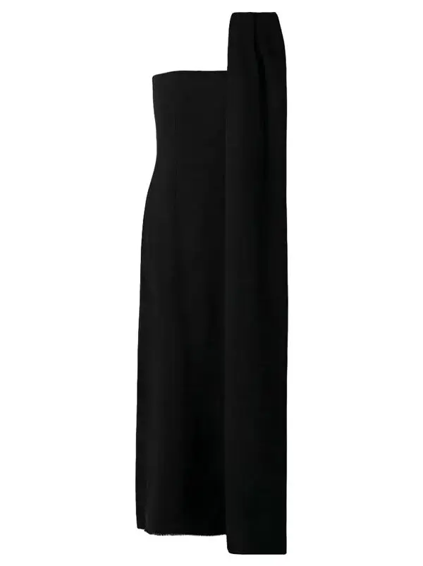 THE ROW Asymmetric Draped Dress - Black
