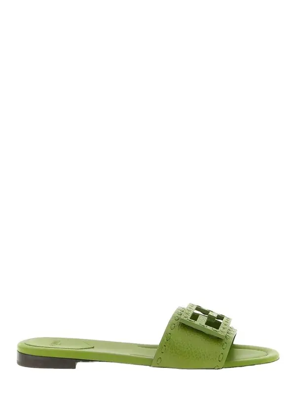 Fendi Selleria Baguette Flat Sandals - Green