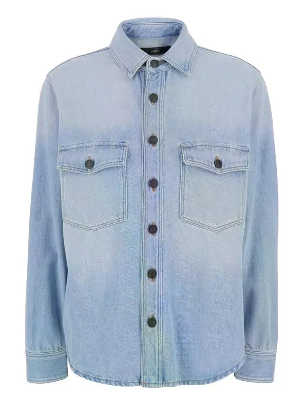 GRIFONI Button-up Denim Shirt - Blue