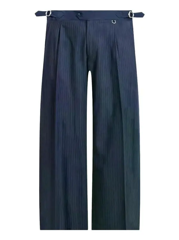 RETERNITY Tailored Pinstripe Baggy Trousers - Blue
