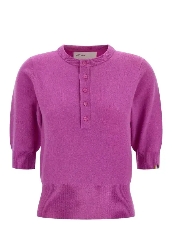 EXTREME CASHMERE X Nº 447 Mimi Short-sleeve Sweater - Pink