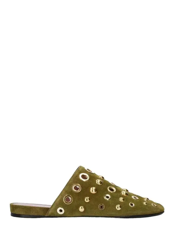 Premiata Eyelet-embellished Mules - Green