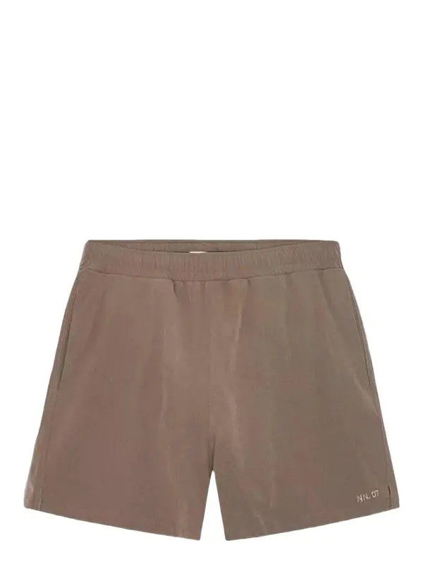 Nn07 Embroidered Elasticated Shorts - Neutrals