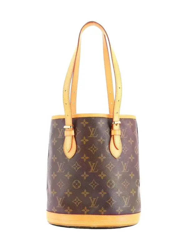 LOUIS VUITTON Petit Monogram Canvas Bucket Bag - Brown