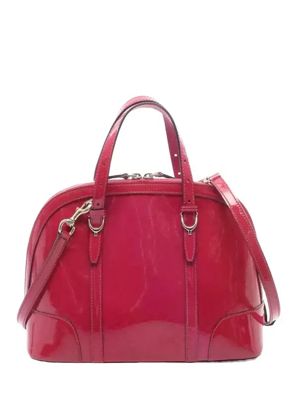 Gucci 2000-2015 Small Micro Guccissima Patent Dome Satchel - Pink