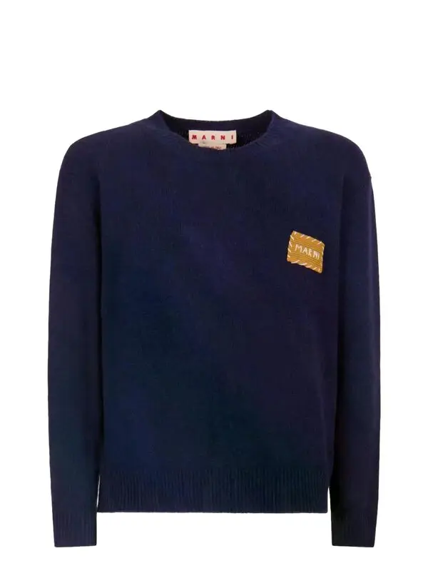 Marni Logo-patch Cashmere Sweatshirt - Blue
