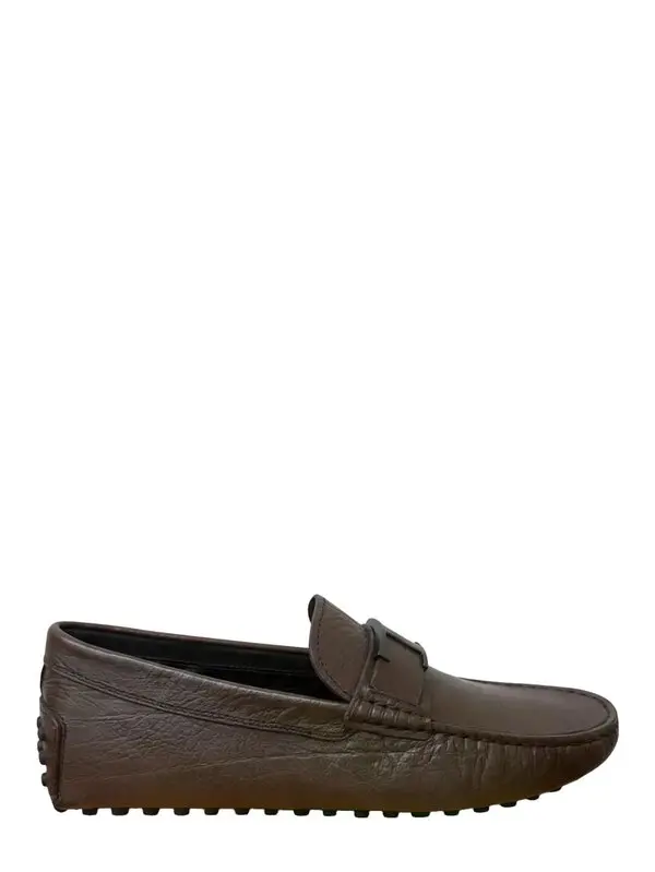 TOD'S T Plate Gommino Loafers - Brown