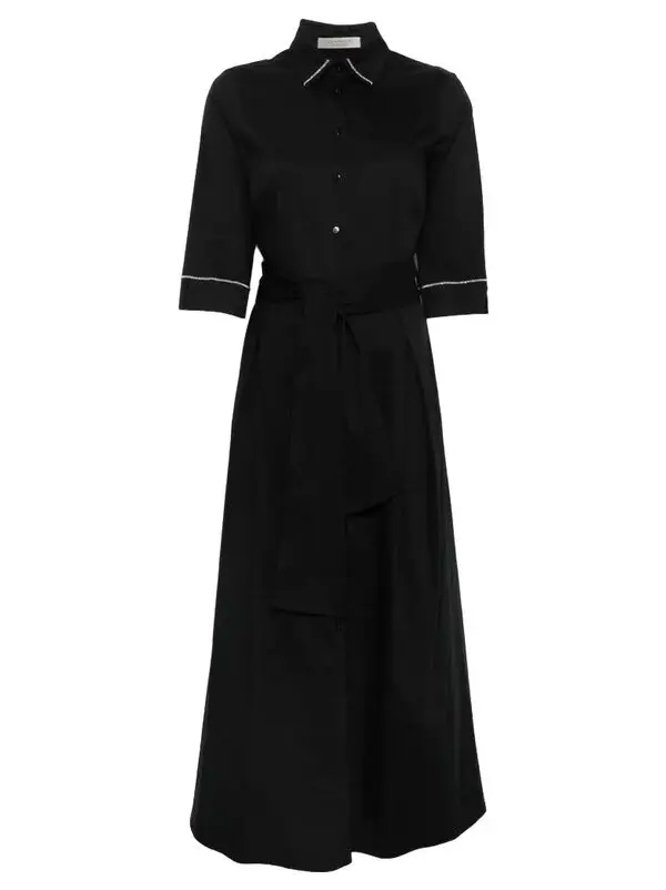 D.exterior Belted Midi Dress - Black