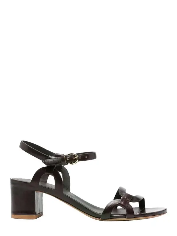 DEL CARLO Strappy Leather Sandals - Brown