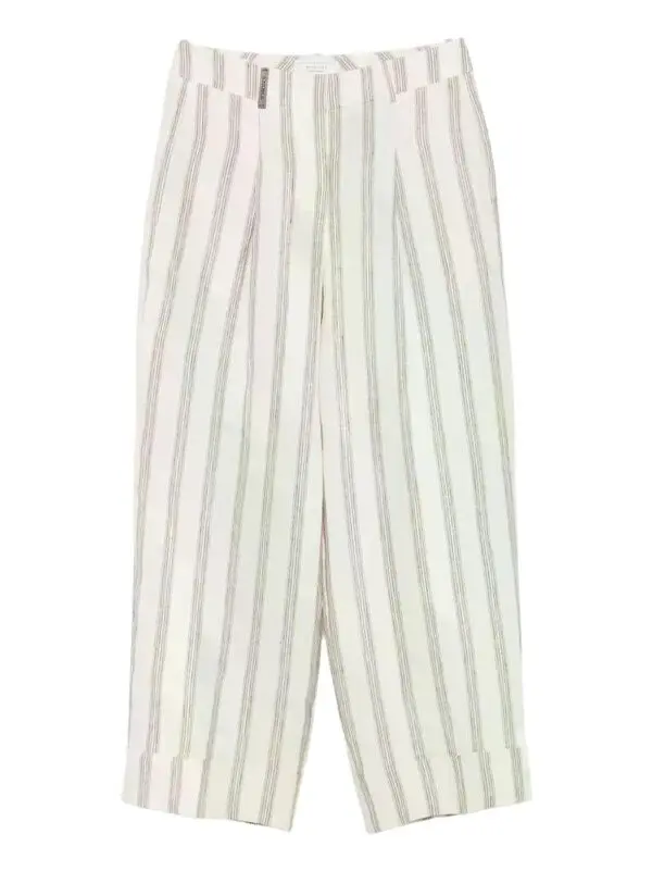 Peserico Striped Pleated Trousers - Neutrals