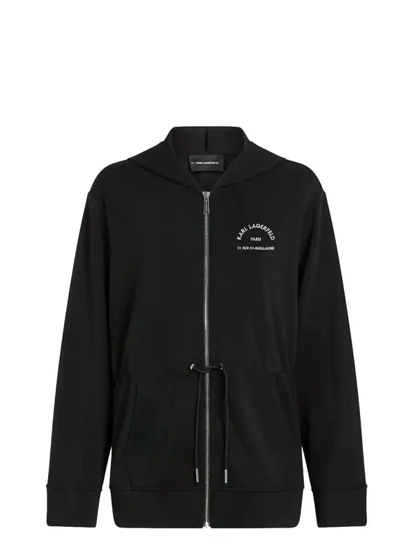 Karl Lagerfeld Rue St-guillaume Zip-up Hoodie - Black