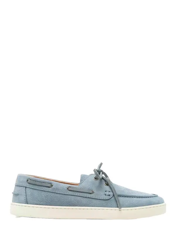 HENDERSON BARACCO Denim Yatch Leather Boat Shoes - Blue
