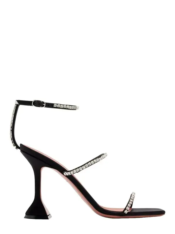 Amina Muaddi 95mm Gilda Embellished Sandals - Black