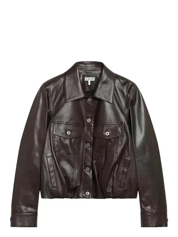 Loewe Flap-pocket Leather Jacket - Brown