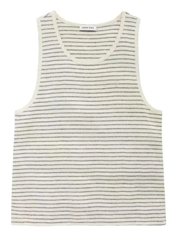 ANINE BING Juliann Striped Tank Top - Neutrals