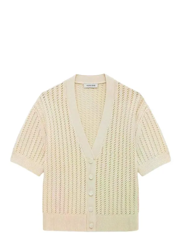 ANINE BING Flynne Open-knit Cardigan - Neutrals