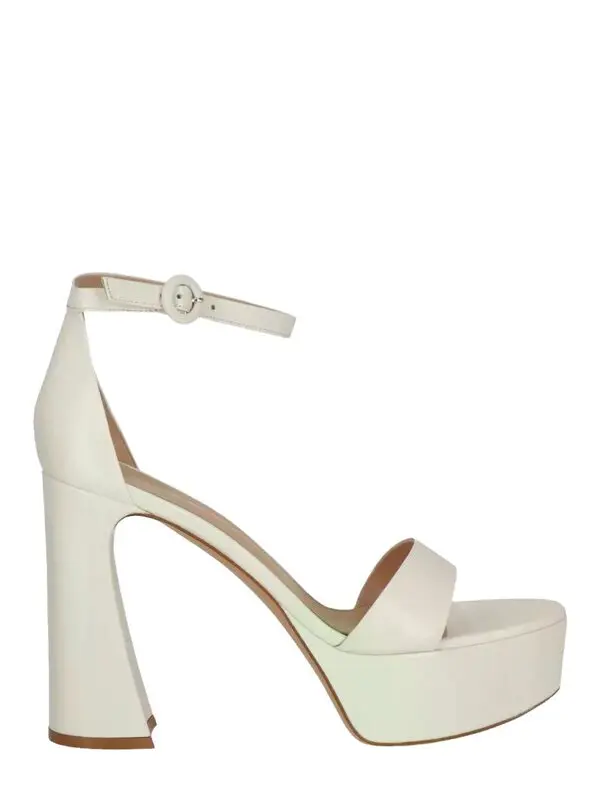 GIANVITO ROSSI Platform Buckle Sandals - White