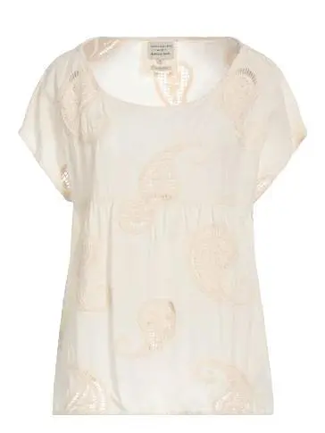 ALESSIA SANTI Woven Top With Lace Detail - White