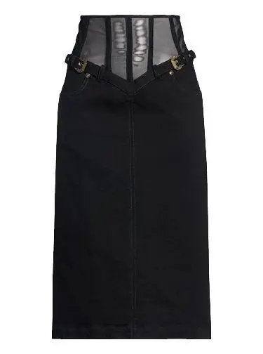 Versace Pencil Denim Skirt With Belt - Black