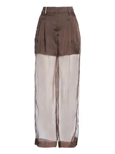 Peserico Straight-leg Organza Pants - Brown
