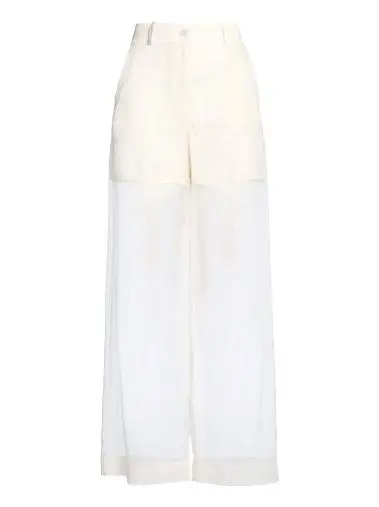 Peserico Wide Leg Organza Pants - White