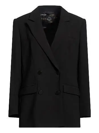 Armani Exchange Twill Double-breasted Blazer - Black