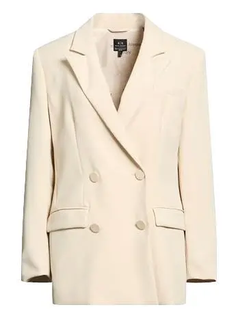 Armani Exchange Twill Double-breasted Blazer - White