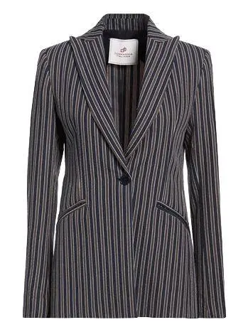 COMPAGNIA ITALIANA Striped Single-breasted Blazer - Brown
