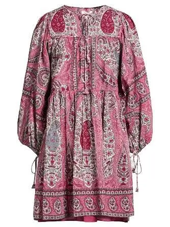 Antik Batik Mini Flared Paisley-print Dress - Red