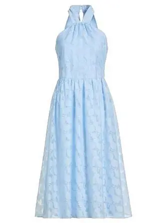 Karl Lagerfeld Floral Lace Midi Dress - Blue