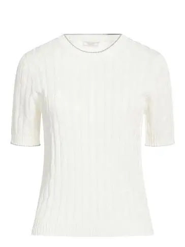 Peserico Short Sleeve Cable-knit Sweater - White