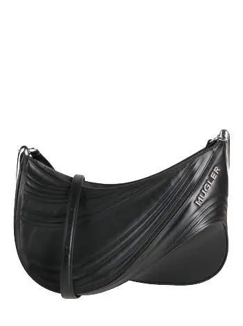 MUGLER Leather Crossbody Bag - Black