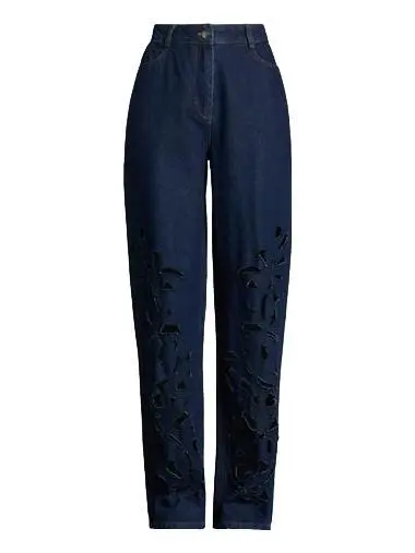 Alpha Studio Straight-leg Jeans With Appliqués And Embroidery - Blue