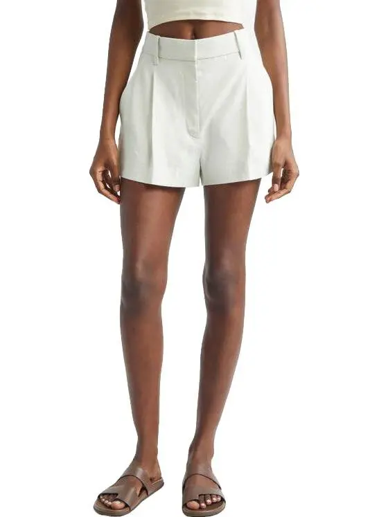 A.L.C. Winston Linen Blend Tailored Shorts - Pale Mint