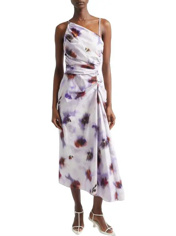A.L.C. Juno Asymmetric Floral Dress - Lilac Multi