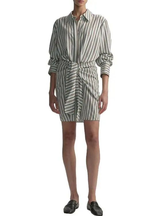 A.L.C. Mia Stripe Shirtdress - Ice Mint/ganache