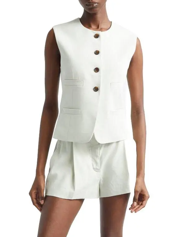 A.L.C. Georgie Linen-blend Vest - Pale Mint
