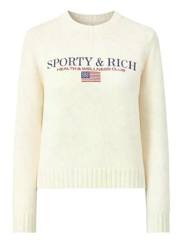 SPORTY & RICH Flag-detail Sweater - Neutrals