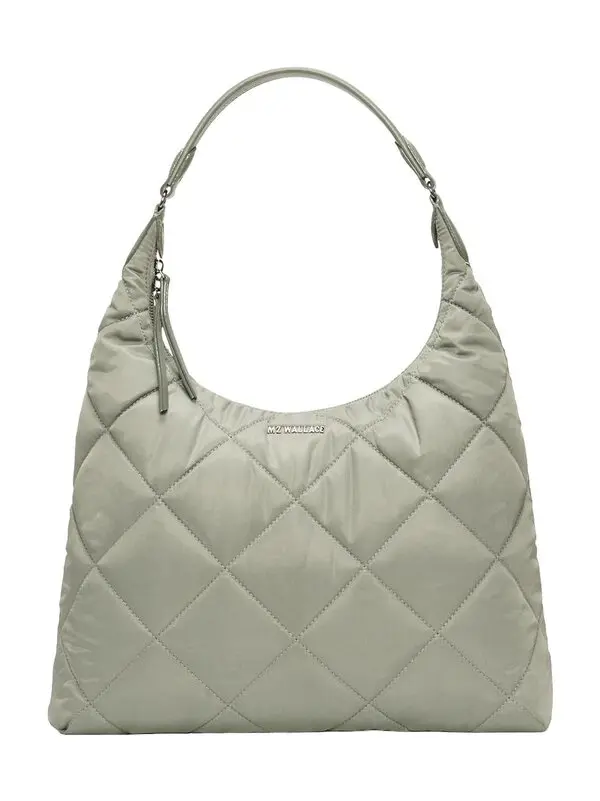 Mz Wallace Madison Quilted Nylon Shoulder Bag - Agave Green