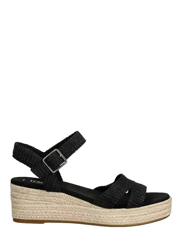 Toms Audrey Buckle Espadrille Sandals - Black