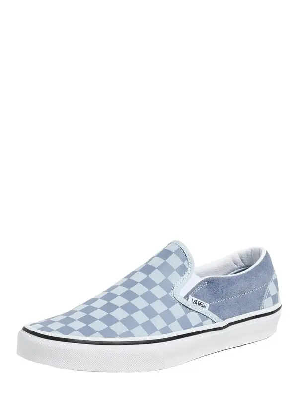 VANS Classic Slip-on Sneakers - Checkerboard Light Blue