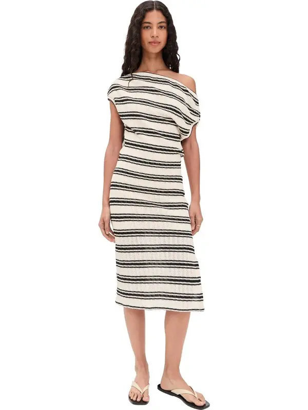 Ramy Brook Stripe Chet Dress - Black Stripe