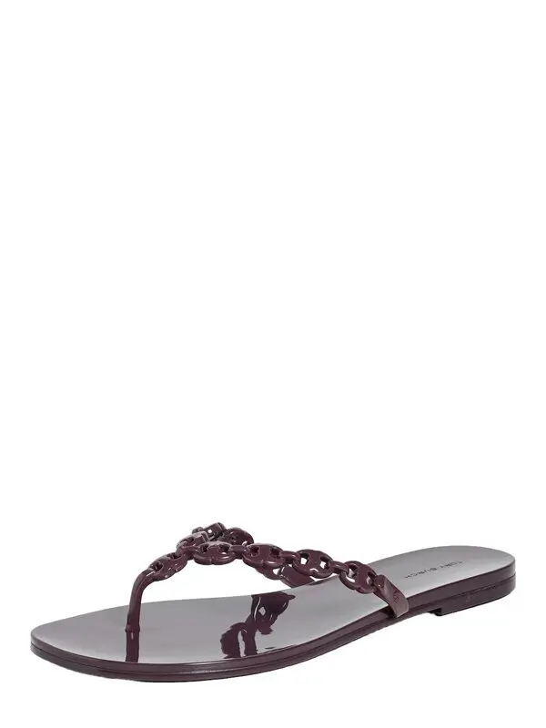 Tory Burch Gemini Link Jelly Sandals - Dark Carmine