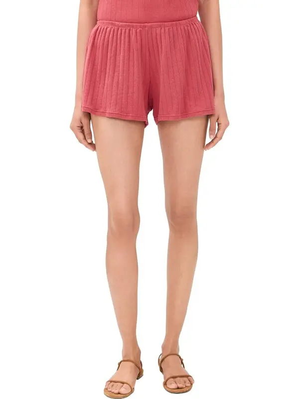 Donni. Pointelle Tap Shorts - Raspberry