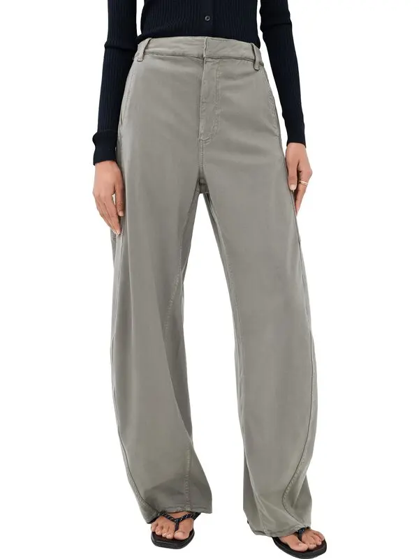 Tibi Dyed Stretch Twill Sid Pants - Pewter