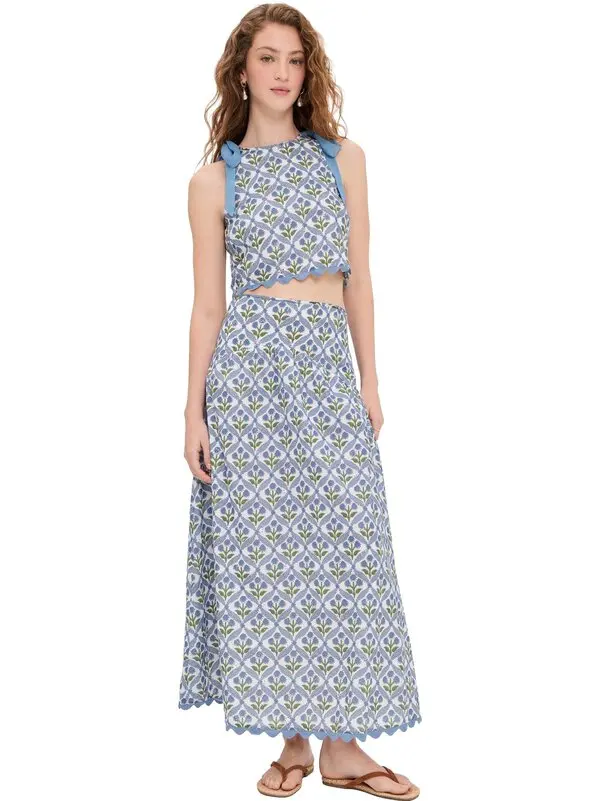Saylor Marleigh Top And Skirt Set - Cornflower