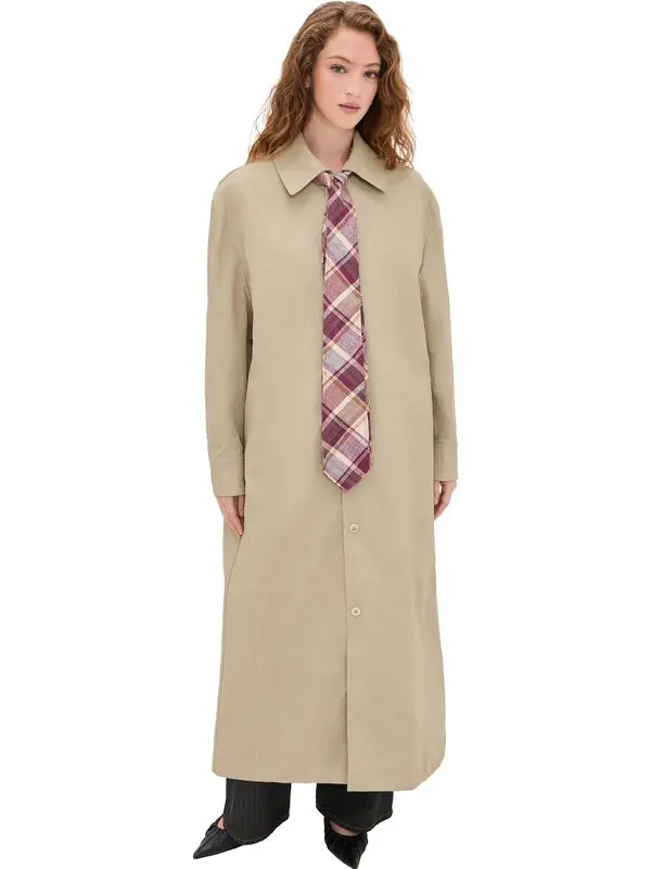 MARBELL Victoria Trench Coat - Linen Peanut Butter