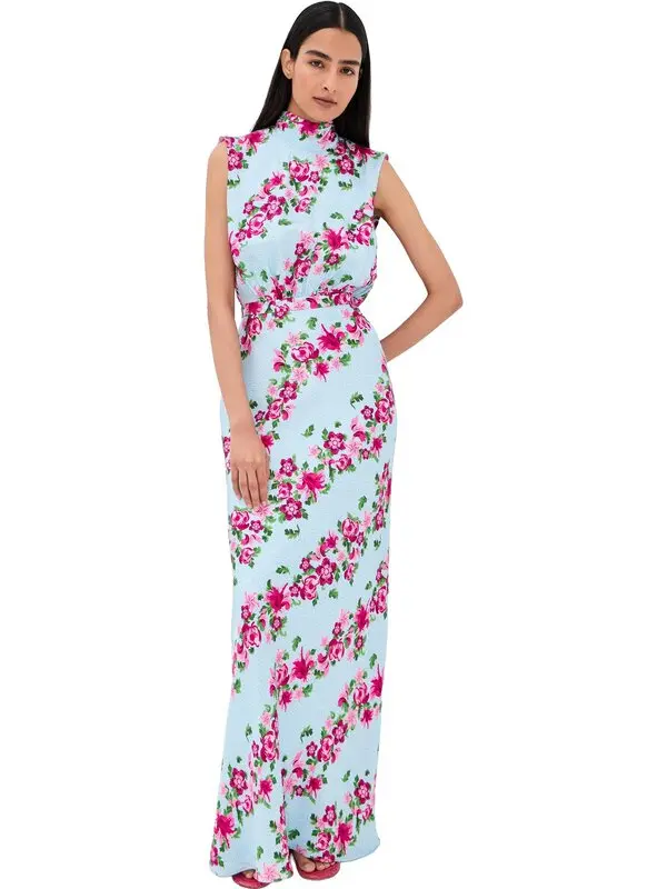 Saloni Fleur Maxi Dress - Bellis Stripe Plmt